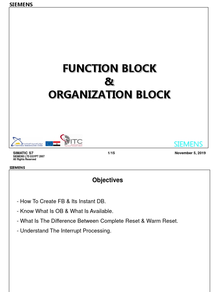 Function Block & Organization Block: Siemens | Download Free PDF ...
