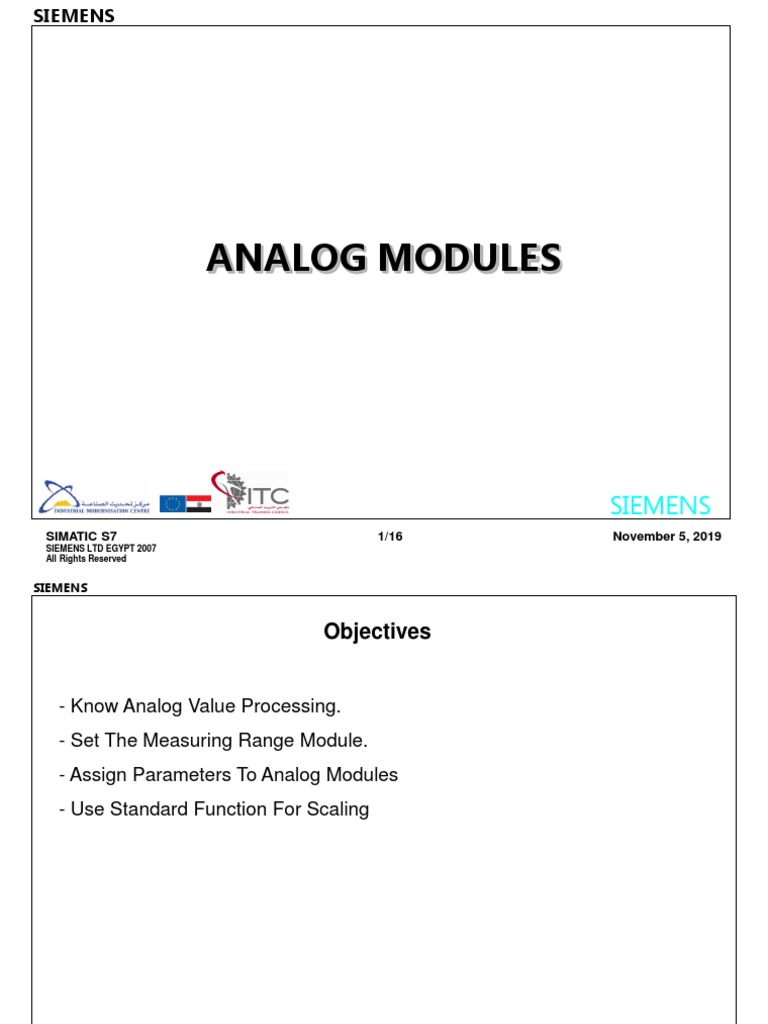 Analog Modules: Siemens | PDF | Parameter (Computer Programming) | Input/Output