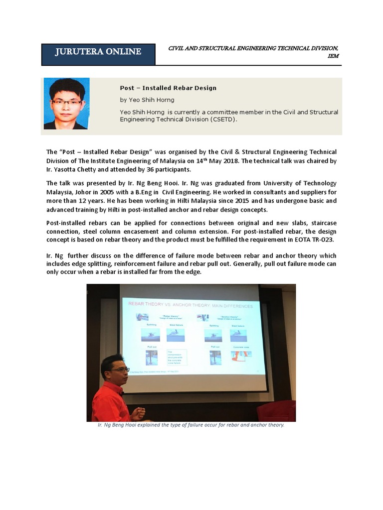 Post - Installed Rebar Design | PDF | Structural Engineering | Civil ...