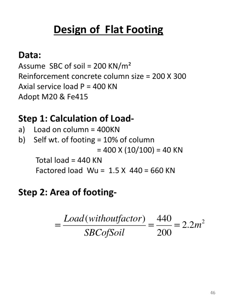 Design of a Reinforced Concrete Flat Footing to Support a 200mm x 300mm ...