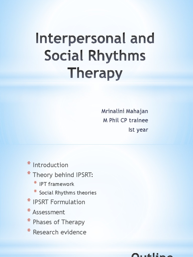 Interpersonal and Social Rhythm Therapy for Bipolar Disorder: An ...