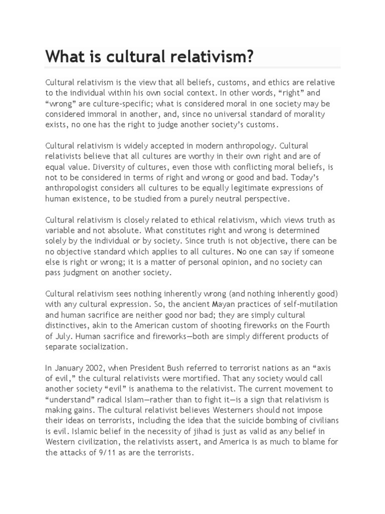 What Is Cultural Relativism? | PDF | Relativism | Morality