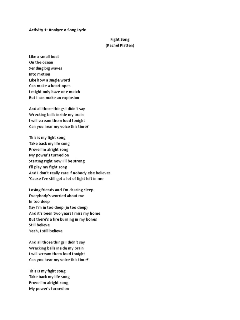 Analyze Song Lyrics | PDF