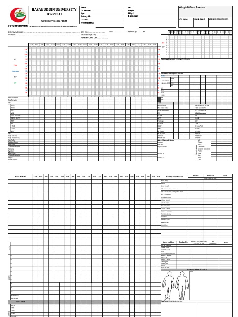 Flowsheet Icu-hcu Rs Uh | Blood | Clinical Medicine | Free 30-day Trial ...