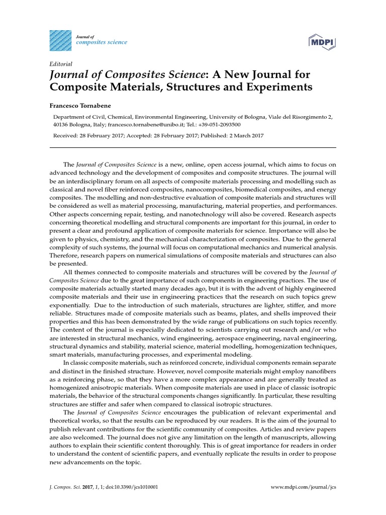 Journal of Composites Science: A New Journal For Composite Materials ...