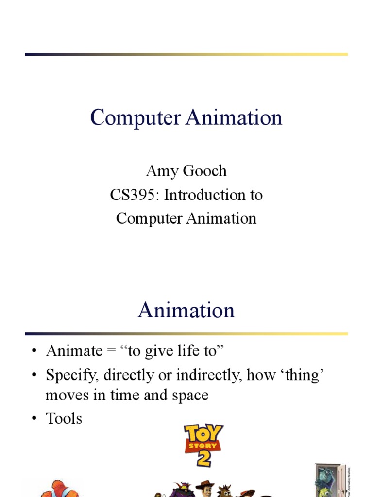 Amy Gooch CS395: Introduction To Computer Animation | PDF | Animation ...