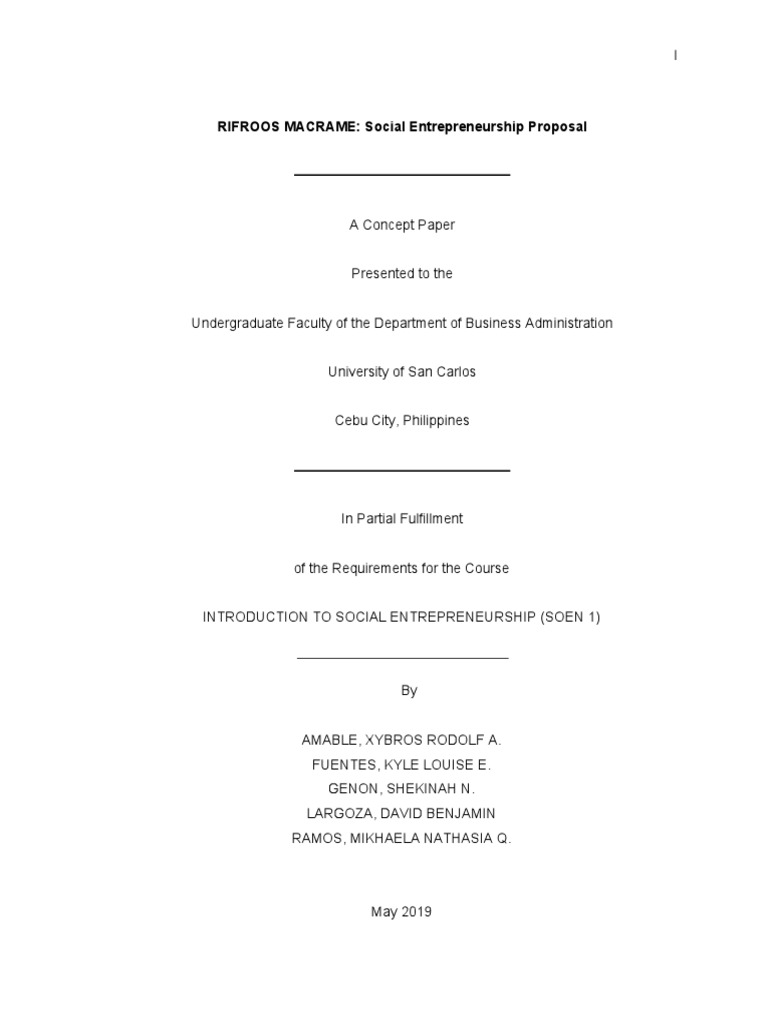 Entrep Students Concept Paper | PDF | Entrepreneurship | Sustainability