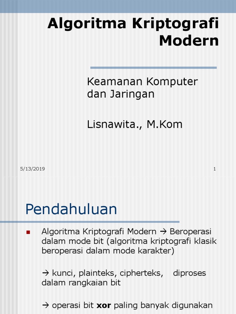 Algoritma Kriptografi Modern | PDF