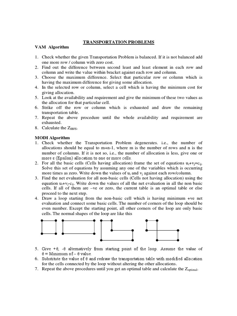Optimality Test - MODI Method PDF | PDF | Mathematical Optimization ...