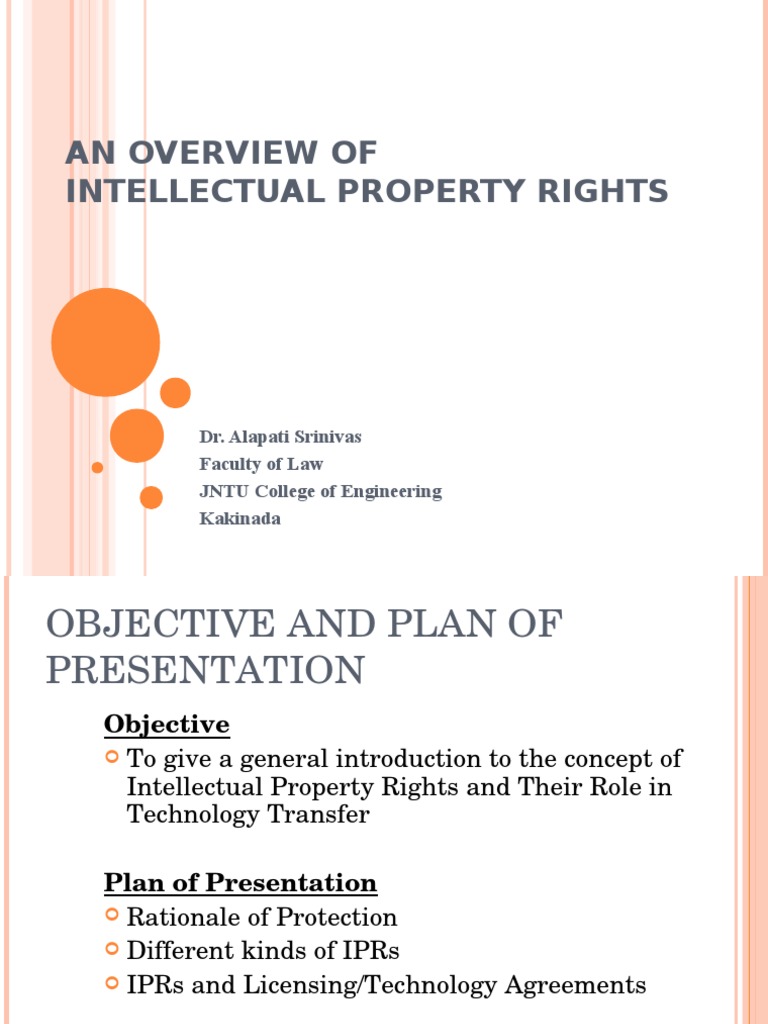 An Overview of Intellectual Property Rights: Dr. Alapati Srinivas ...