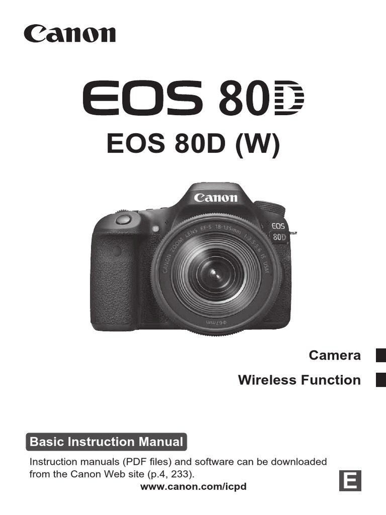 CANON EOS 80D (W) - Instruction Manual - Camera - Wireless Fuction ...