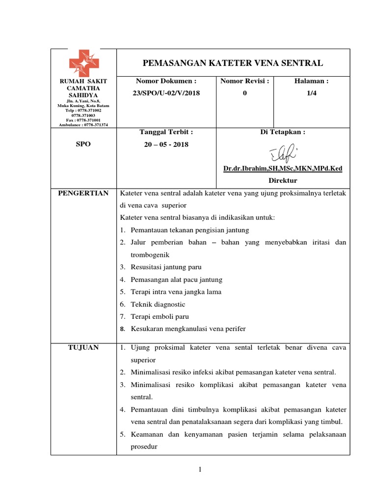 Panduan Kateter Vena Sentral | PDF | Teknologi & Rekayasa