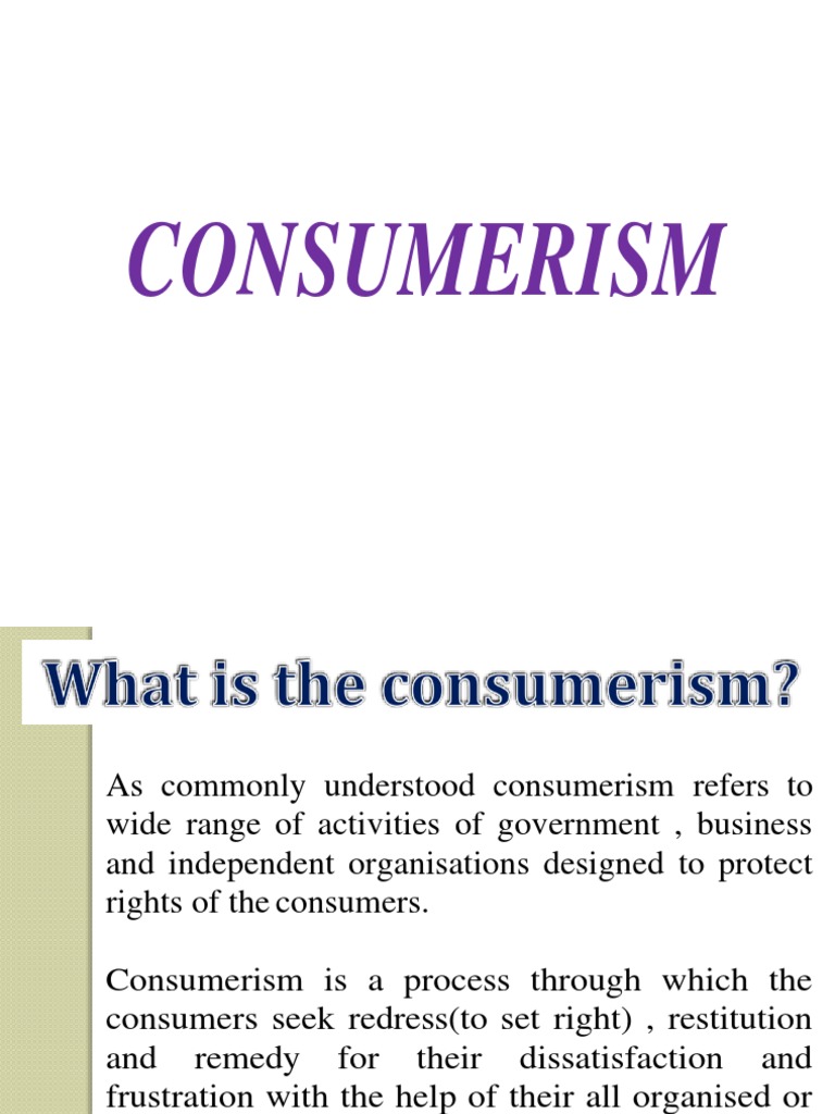 Consumerism Pdf Consumerism Marketing