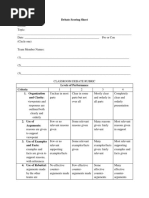 Debate Scoring Sheet Template | PDF | Teaching Methods & Materials ...