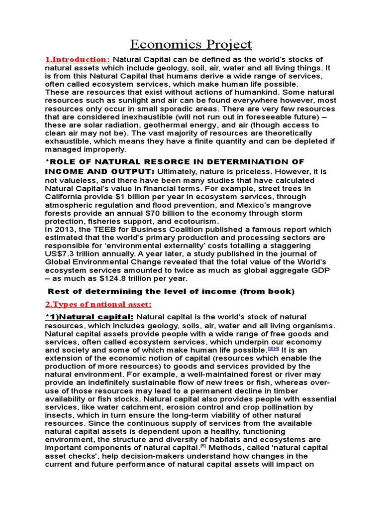 Economics Project: Resources | PDF | Human Capital | Capital (Economics)