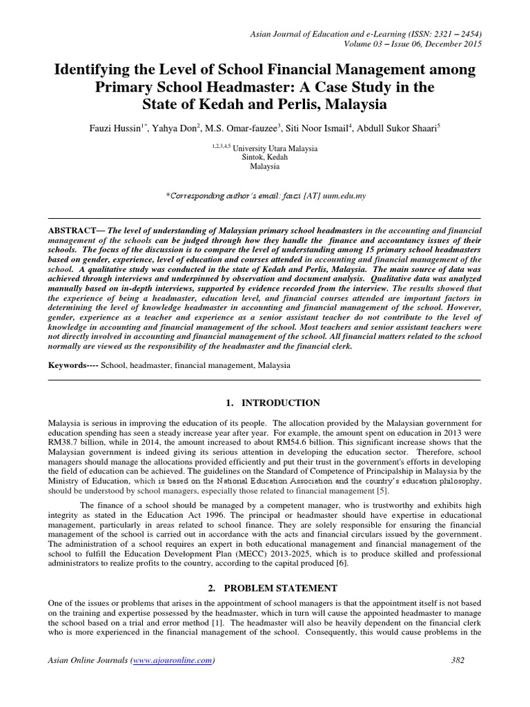 School Financial Management in Malaysia | PDF | Teachers | Audit