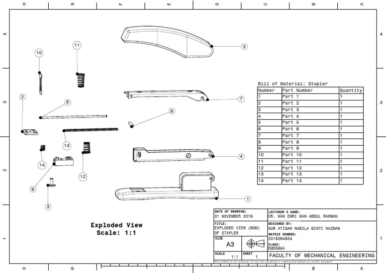 Exploded View Stapler | PDF | Nature