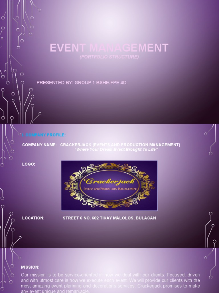 Event Management: (Portfolio Structure) | Download Free PDF | Salad ...