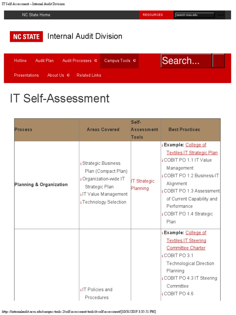 IT Self Assessment | PDF | Backup | Cobit