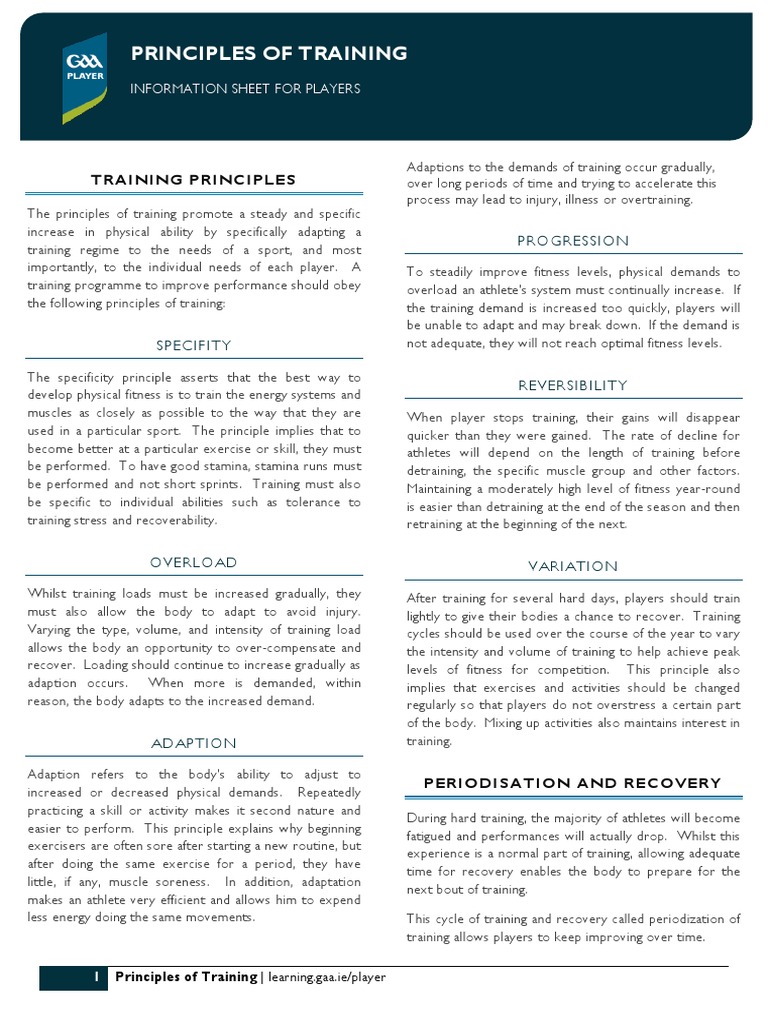 Principles of Training | PDF | Aerobic Exercise | Physical Fitness