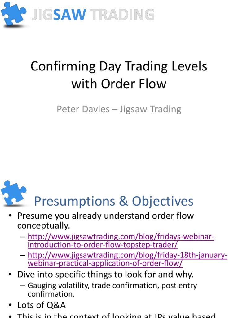 Confirming Levels With Order Flow | PDF | Order (Exchange) | Prices