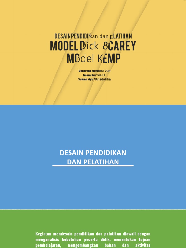 Model Dick & Carey Model Kemp: Desain Pendidikan Dan Pelatihan | PDF