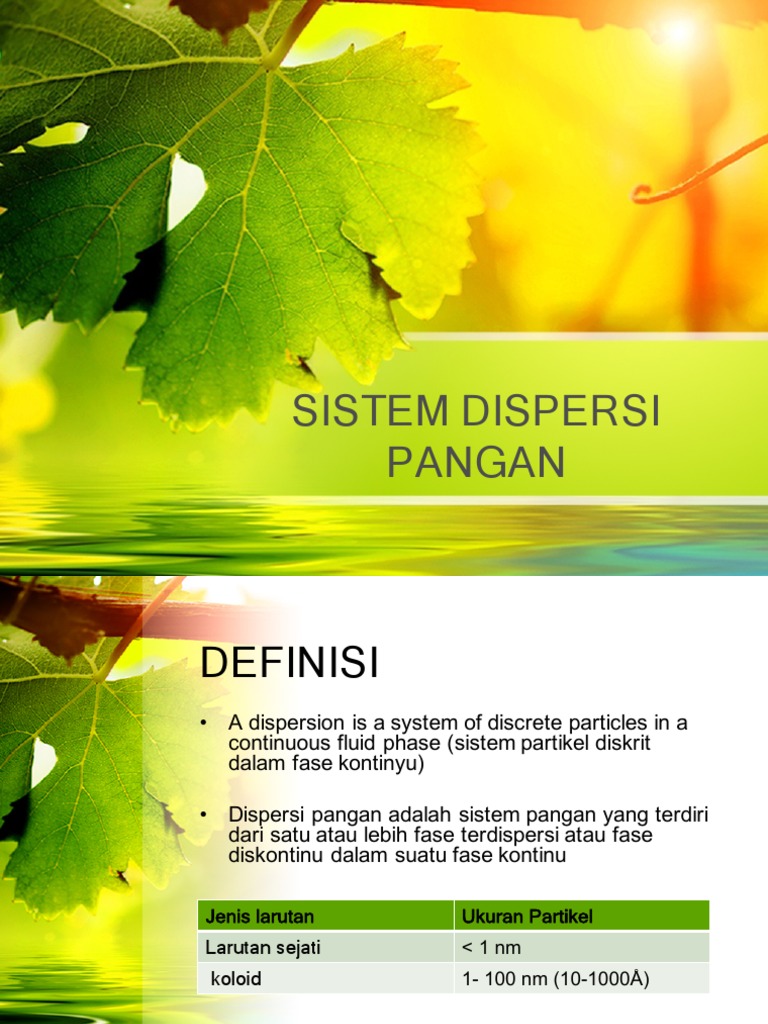 Sistem Dispersi Pangan | PDF
