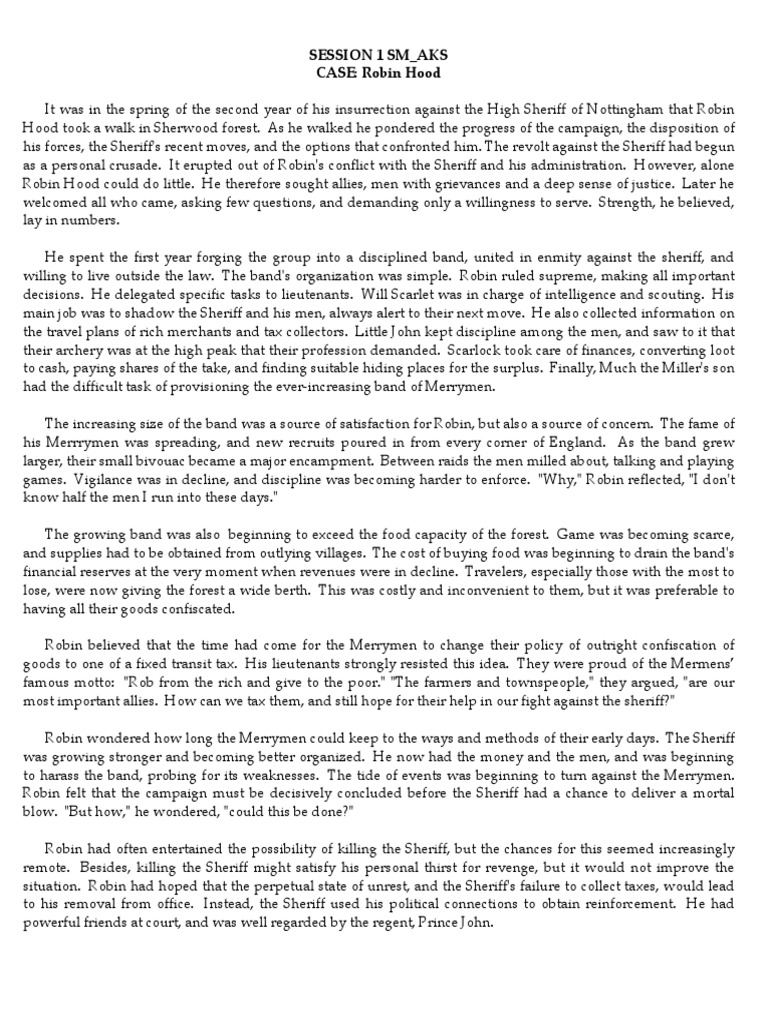 Robin Hood Case | PDF | Robin Hood | Richard I Of England