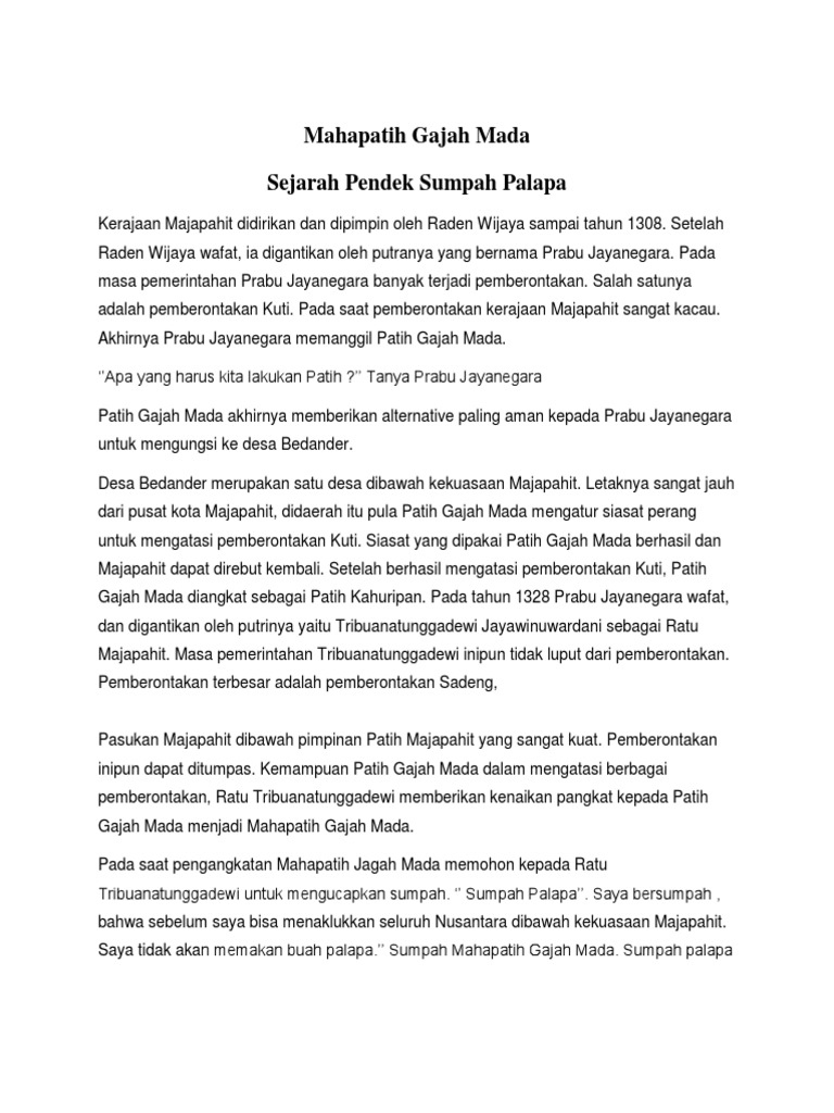 Mahapatih Gajah Mada | PDF