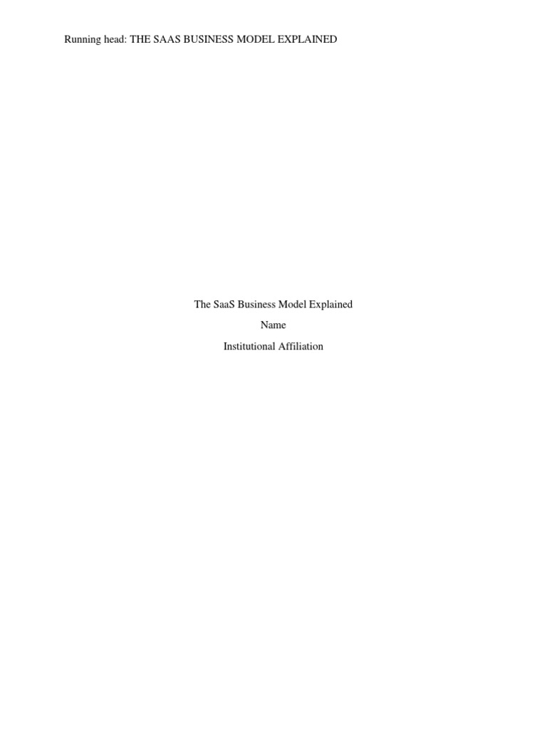 The SaaS Business Model Explained | PDF | Software As A Service ...