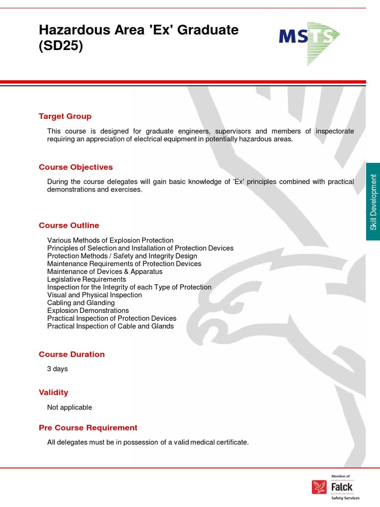 Hazardous Areas 'Ex' Graduate SD25 | PDF