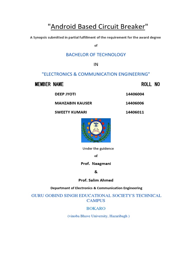 Android Based Circuit Breaker | PDF