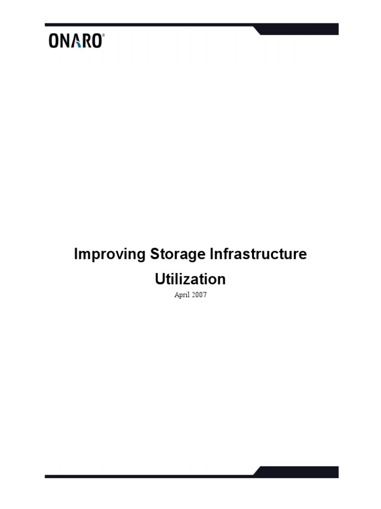 1015 Improving Storage Infrastructure Utilization | PDF | Load ...
