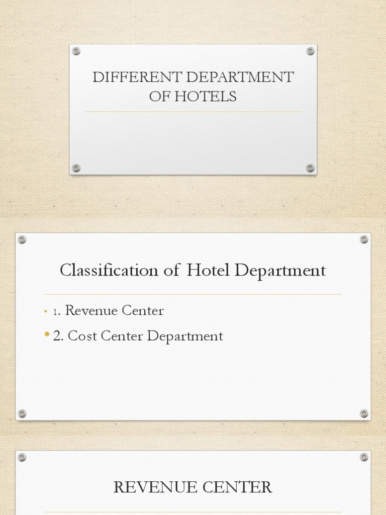 03 Different Departments in Hotel | PDF | Marketing | Human Resources