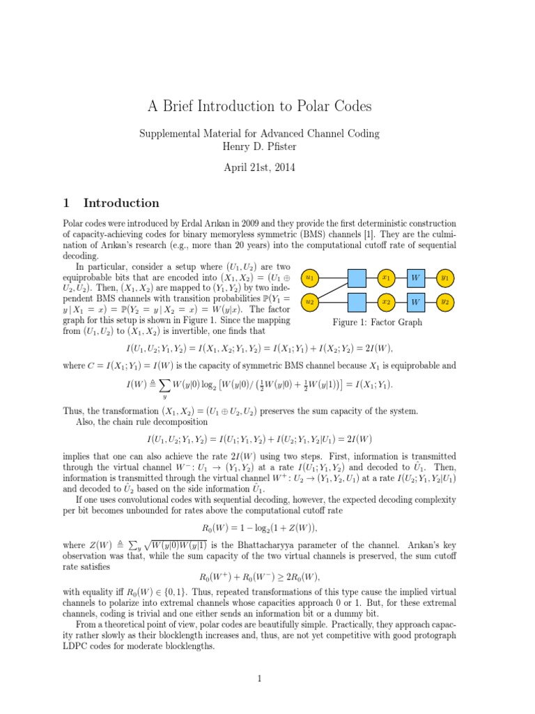An Introduction to the Theoretical Foundations and Practical Applications of Polar Codes | PDF ...