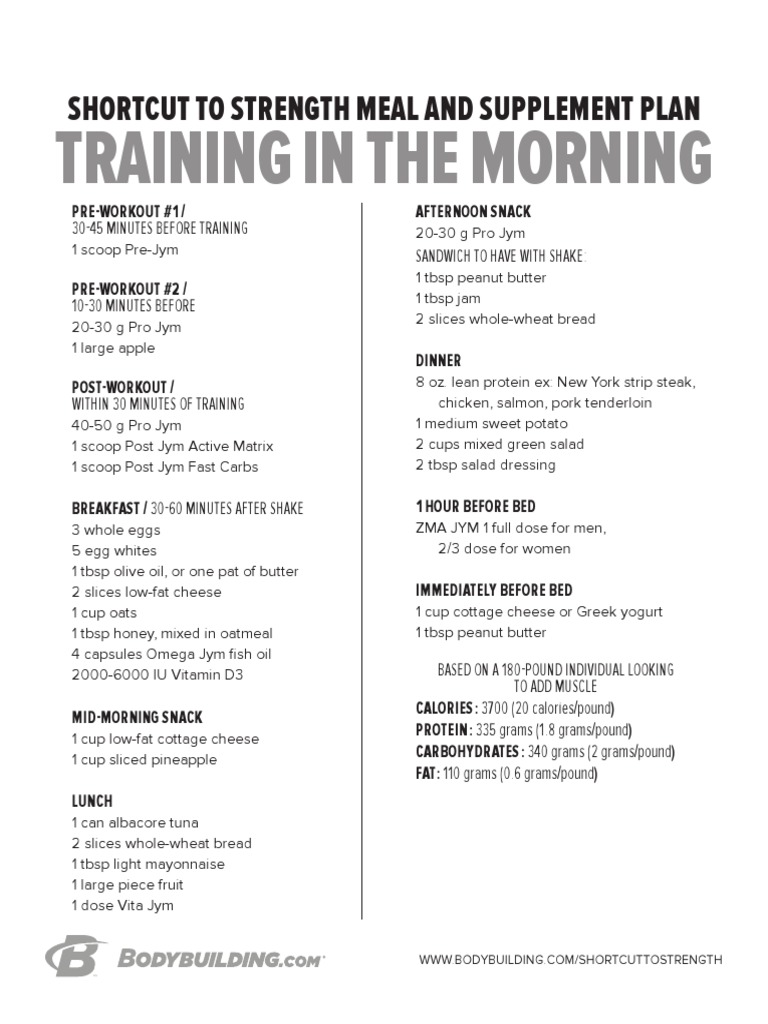 Shortcut To Strength Meal Plans Morning PDF | PDF | Oatmeal | Salad