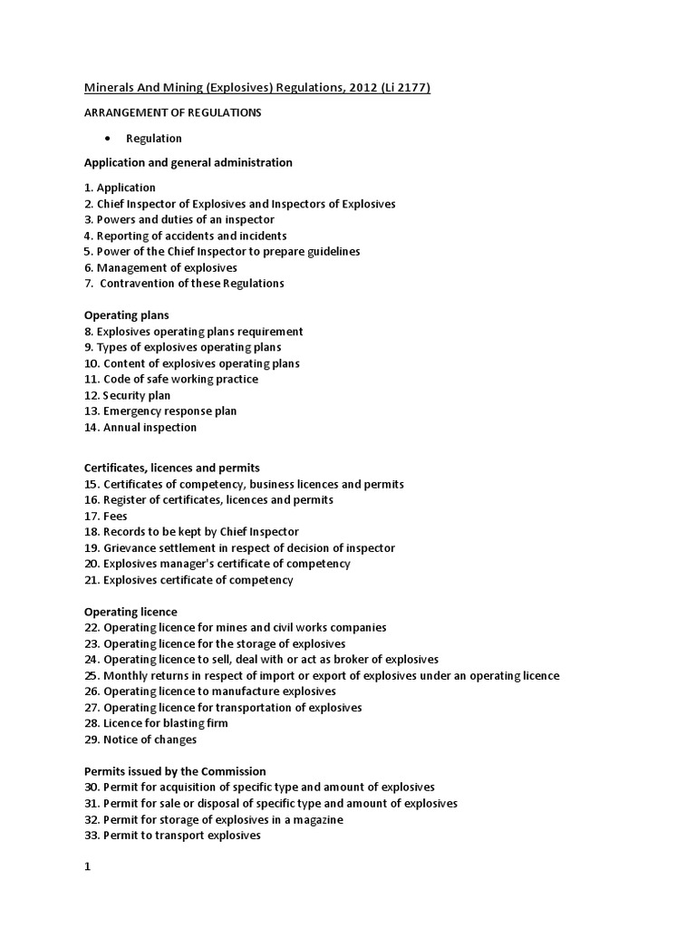 Explosives Regulations Overview 2012 | PDF | License | Mining
