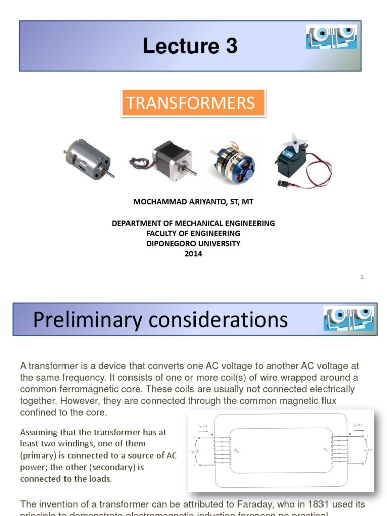 Transformers: Mochammad Ariyanto, ST, MT | PDF | Transformer | Inductor