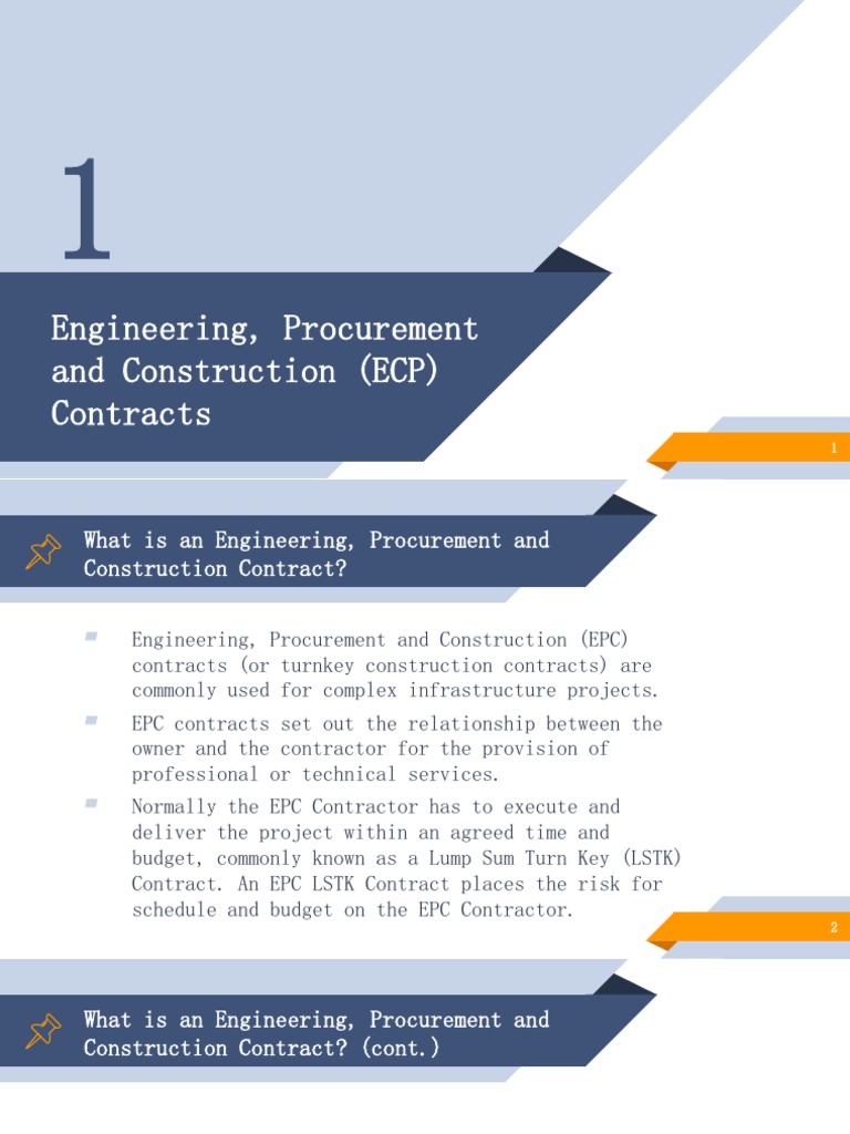 Engineering, Procurement and Construction (ECP) Contracts | PDF ...