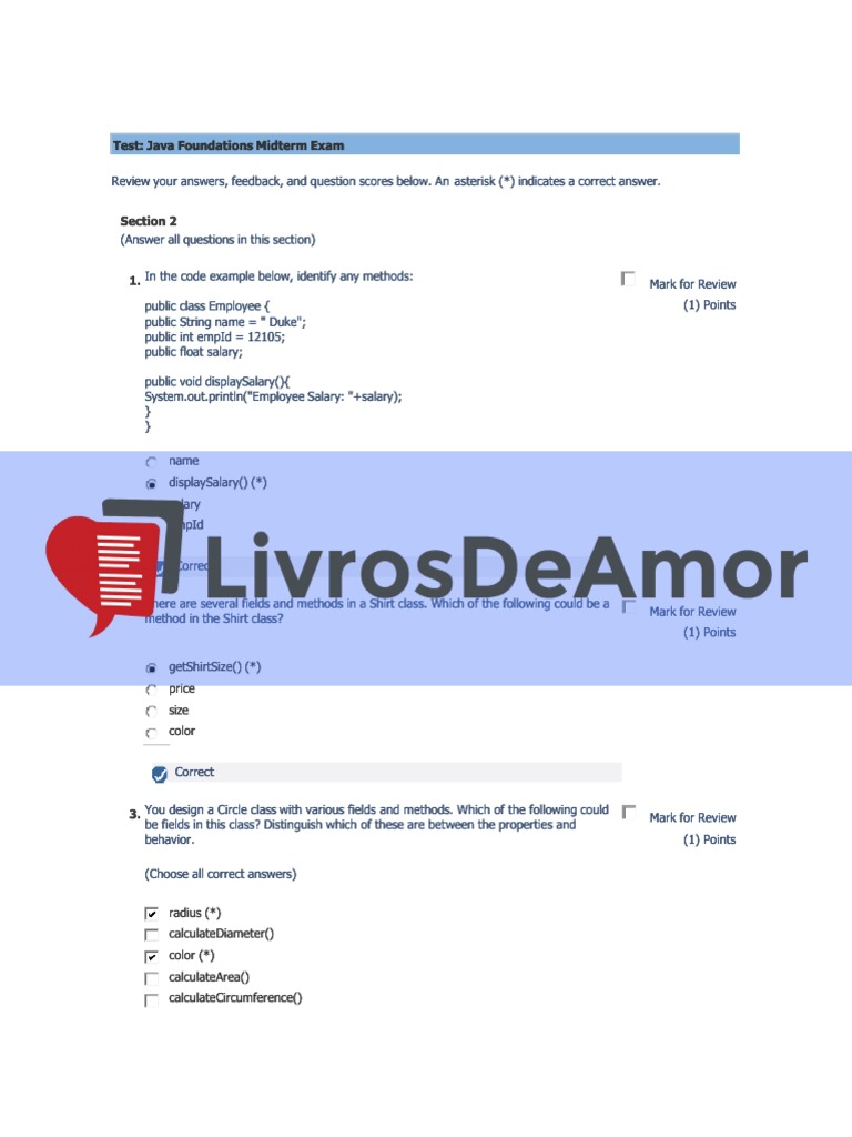 Java Middle Exam Answers | PDF | Computer Engineering | Information Technology Management
