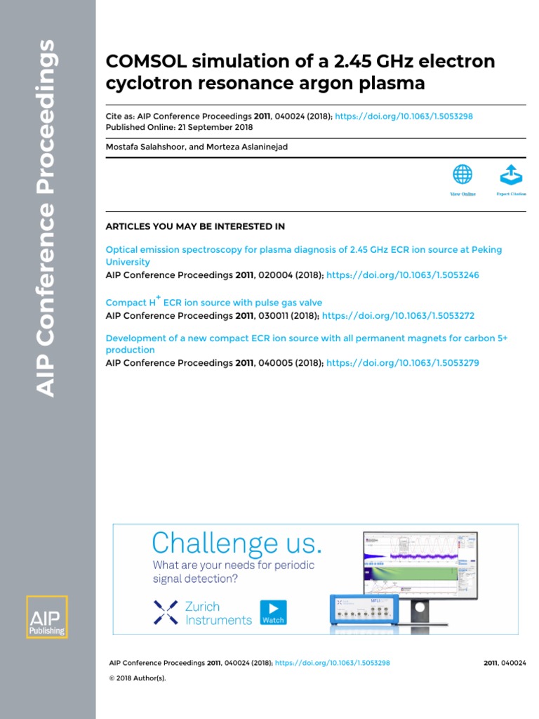 COMSOL Paper | PDF | Plasma (Physics) | Microwave