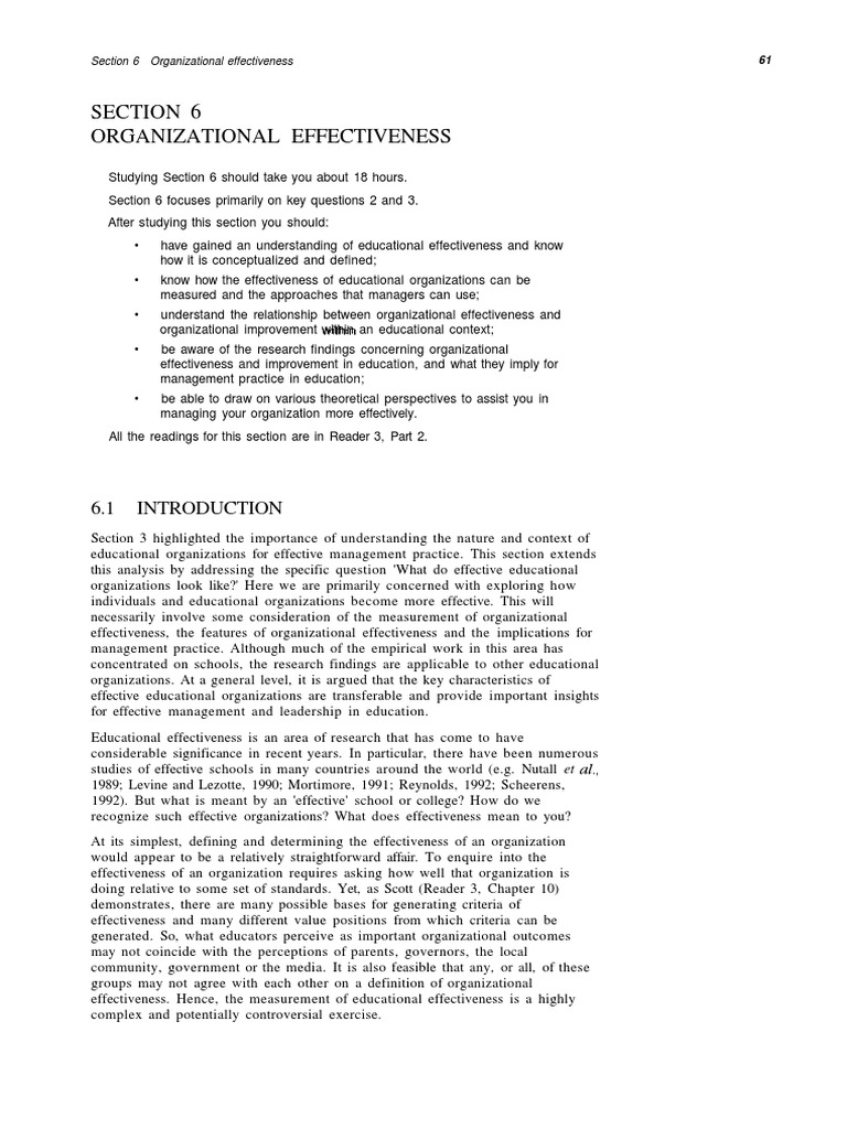 Organization Effectiveness | PDF | Leadership | Teachers