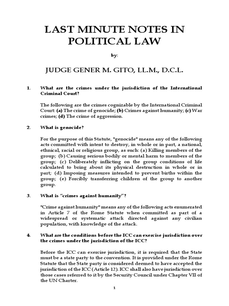 Last Minute Notes in Political Law: Judge Gener M. Gito, LL.M., D.C.L ...