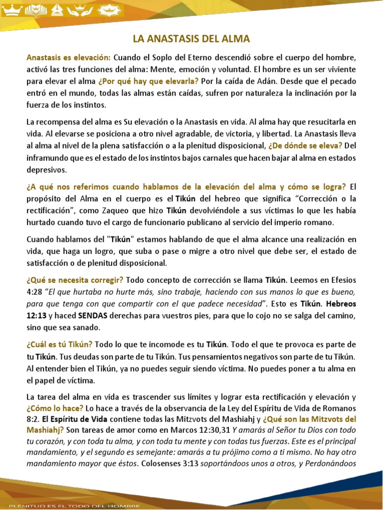La Anastasis Del Alma | PDF | Resurrección | Alma