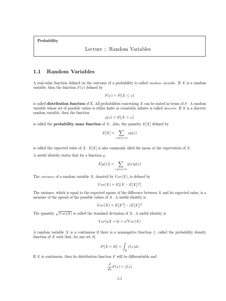 Probability | PDF | Expected Value | Probability Distribution