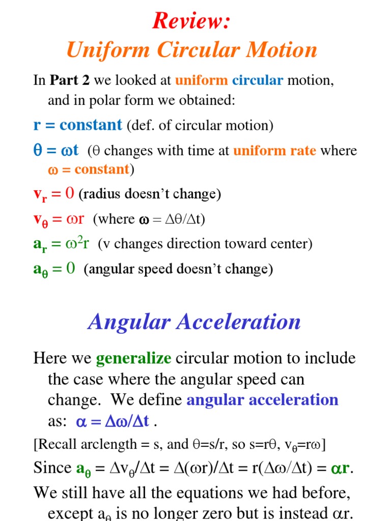 Uniform Circular Motion: Review | PDF | Rotation Around A Fixed Axis ...