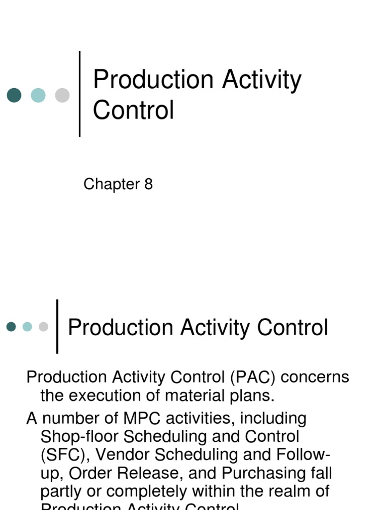 Production Activity Control | PDF | Business Process | Supply Chain ...