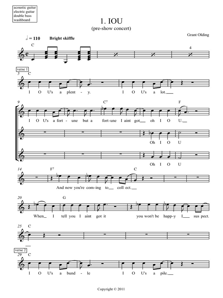 IOU - Full Score | Download Free PDF | Music Theory | Music Industry