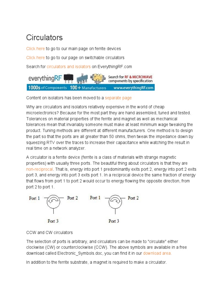 Circulators: Click Here Click Here Circulators and Isolators | PDF ...