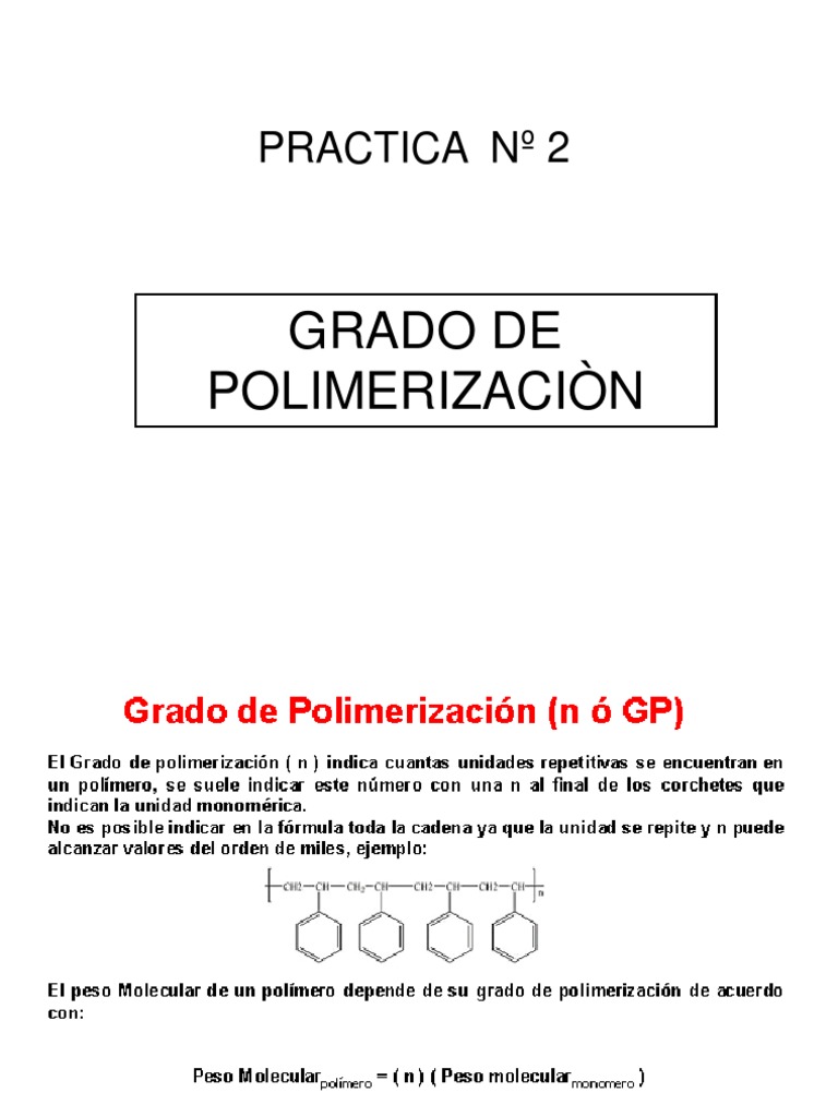 PRACTICA 2-3-Grado de Polimerización y Normalización | PDF